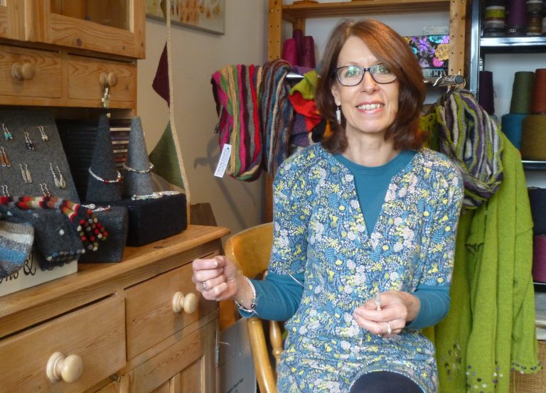 Visiting the LAF artists: Caroline Sullivan - designer knitwear - Sally ...